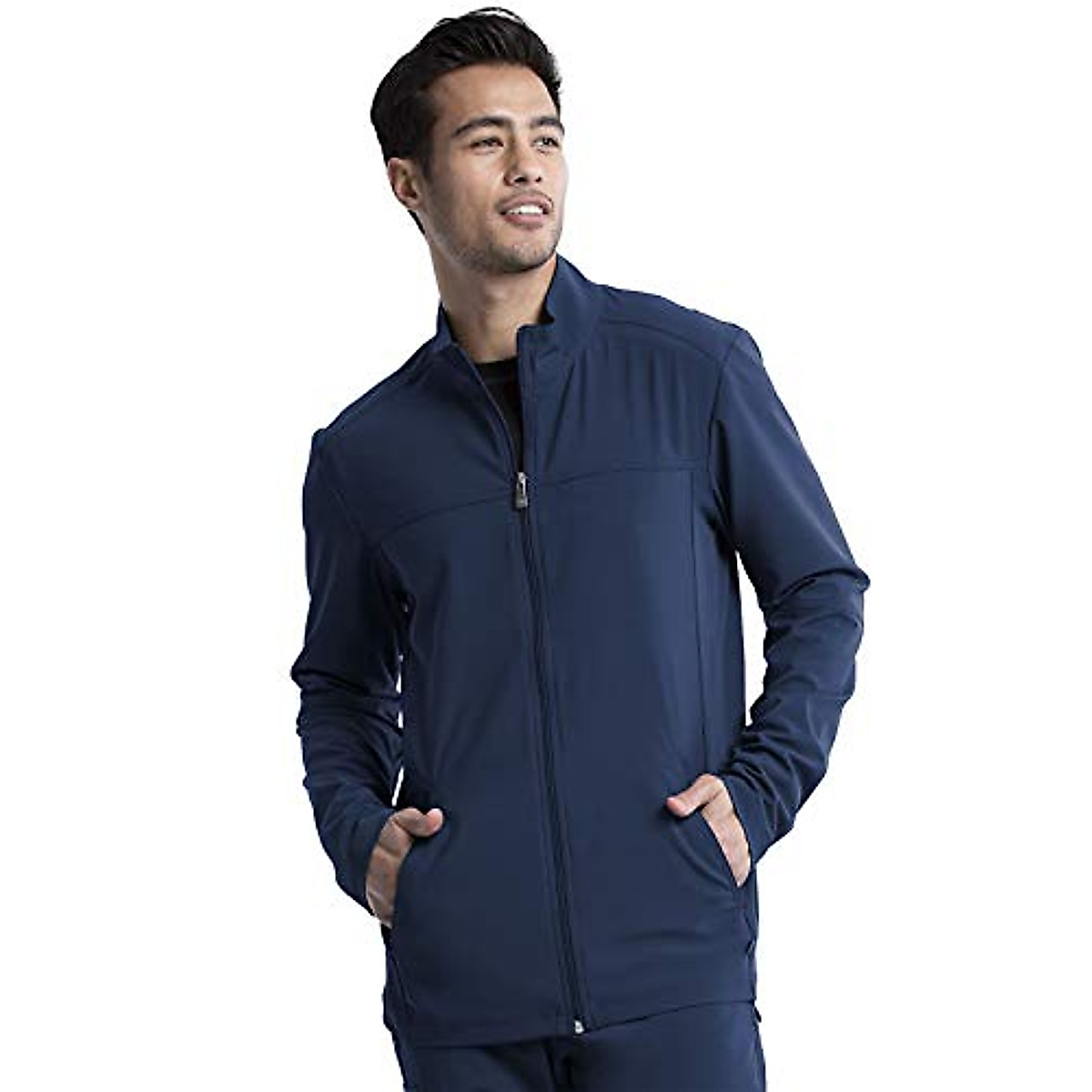 Cherokee Infinity Men Scrubs Jacket Zip Front CK332A, XL, Navy