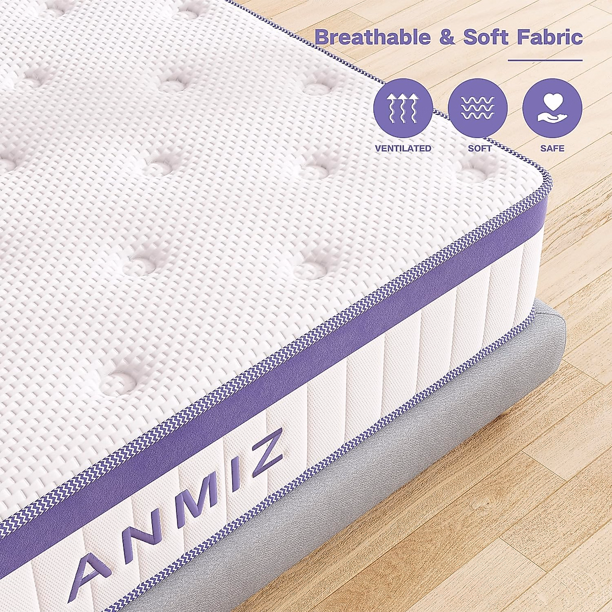 ANMIZ Full Size Mattress, 10 inch Hybrid Memory Foam Full Mattress in a box, Double Mattress Medium Firm and Pocket Spring, Sleep Supportive & Pressure Relief, 10 inch Mattresses Full (75"x54"x10.5")
