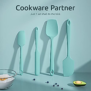 U-Taste Silicone Spatula Set with 600 Degrees Fahrenheit Heat Resistant (Teal/Aqua Sky)