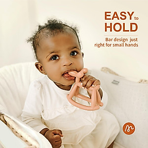 Miraloop Teething Toy for Baby 0-6, 12, 18 Months Infant, Jellydog Never Drop Food Grade Silicone Rocking Teether, Prevent Choking & Odorless, Less Dust and Hair Adhesion, Baby Gift, Mint Green