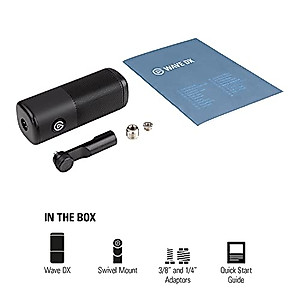 Elgato Wave DX - Dynamic XLR Microphone, Cardioid Pattern, Noise Rejection, Speech optimised for Podcasting, Streaming, Broadcasting, No Signal Booster Required, Works with Any Interface, for Mac, PC