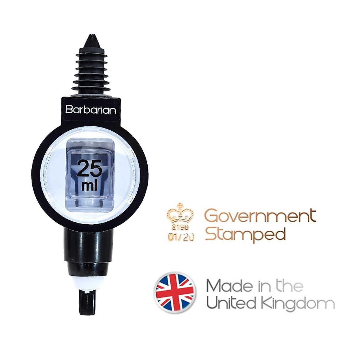 Barbarian 25ml Professional Single Liquor Dispenser - Individual Optic Measure Home Bar Pub Optics Shot