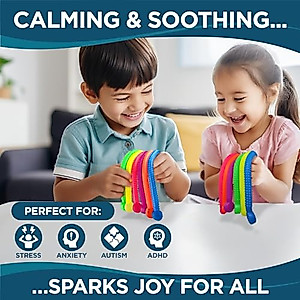 Fidget Toys and Textured Sensory Toys by BUNMO - Textured Stretchy Strings Fidget Toy. Bumpy Fidget Toys for Adults and Kids Make Perfect Anxiety Toys, Autism Sensory Toys, and Stress Toys