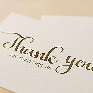 MAGJUCHE Thank You for Marring Us, Gold Foil Wedding Day Card to Your Officiant, Priest, Rabbi, Deacon Note Card to Go W/Gift