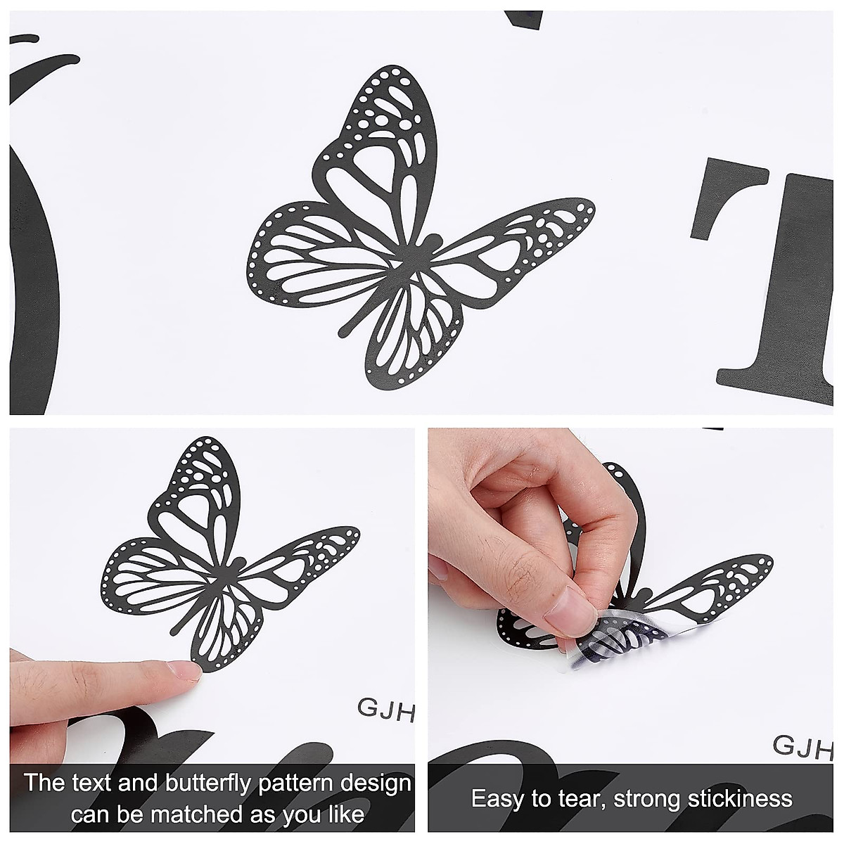 SUPERDANT Black and White Wall Decals Sisters Make The Best of Friends Wall Stickers with Butterfly Wall Decor Vinyl Wall Decoration for Nursery Girls Bedroom Living Room