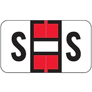 Doctor Stuff - File Folder Labels, Alphabet Letter S, Ringbook Sheets, Jeter 5800 - JTAM Series Compatible Alpha Stickers, Red, 15/16" x 1-5/8", 240 Labels