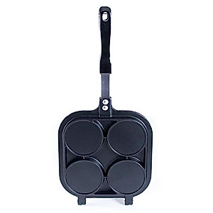Happy Sales HSOB-YKP4B, Japanese Obanyaki Pan, 3 Inch Diameter Stuffed Pancake Toaster Nonstick Aluminum Pan