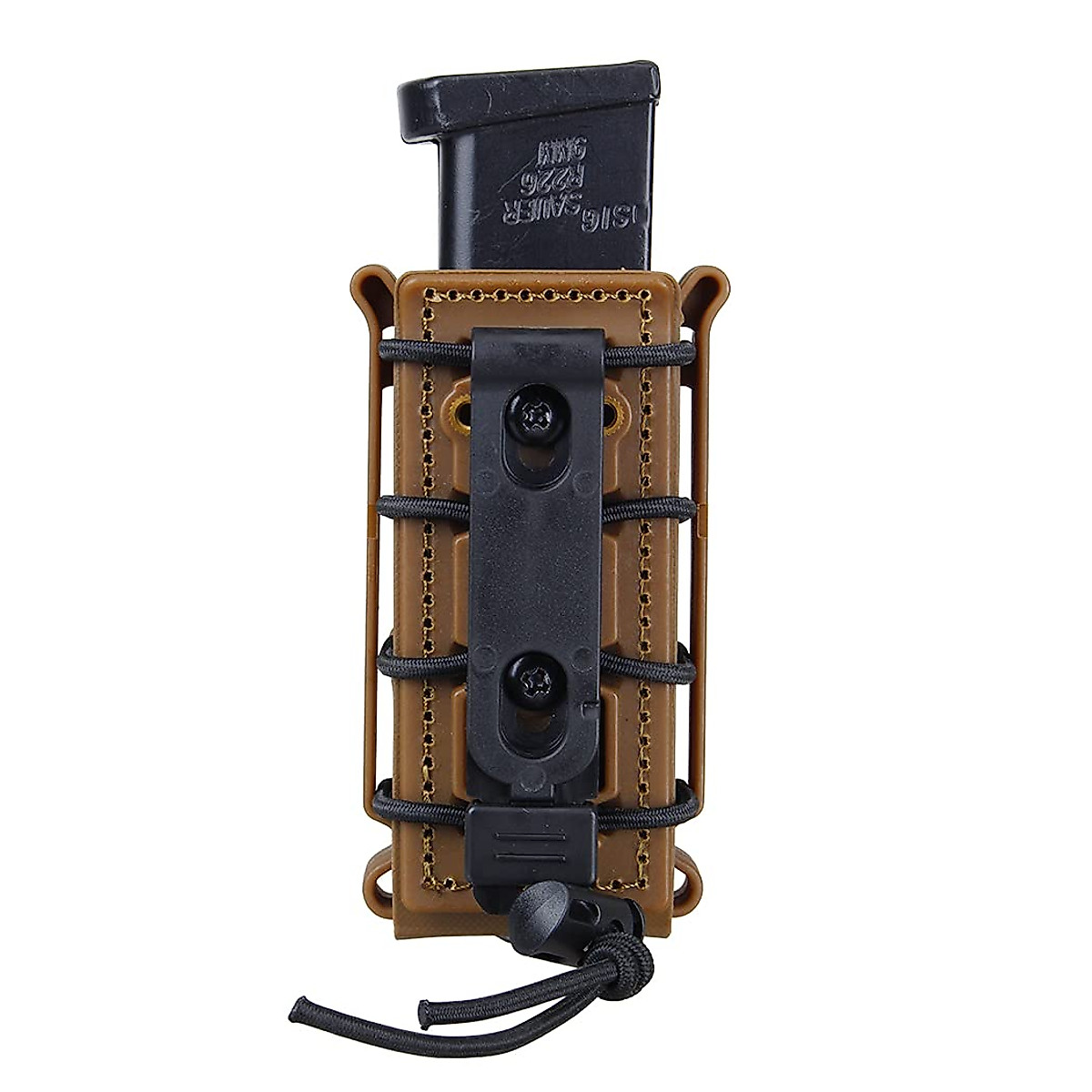 IDOGEAR 9mm Mag Pouch Pistol Magazine Pouch Soft Shell Fast Magazine Pouch Tactical Mag Carrier Hunting Airsoft Gear Tall Version (Tall-Dark Earth)