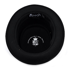 NYFASHION101 Mens Crushable Wool Felt Porkpie Hat w/Feather HE09 Bk-S/M Black