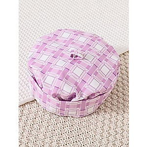 SOLY HUX Girl's Plaid Print Cami Crop Tops and Bodycon Mini Skirt with Blazer Outwear & Hat 4 Piece Outfit Purple and White 9Y