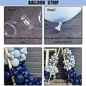 Futureferry Night Blue and Ice Blue Balloons Garland Kit 137Pcs Navy Blue Metallic Silver Balloon Arch for Birthday Baby shower Wedding Anniversary Graduation Party Backdrop DIY Decoration