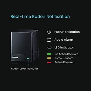 Ecosense EQ100 EcoQube, Smart Continuous Radon Detector for Home, Easy to Use, Accurate, Wi-Fi, USA Version pCi/L