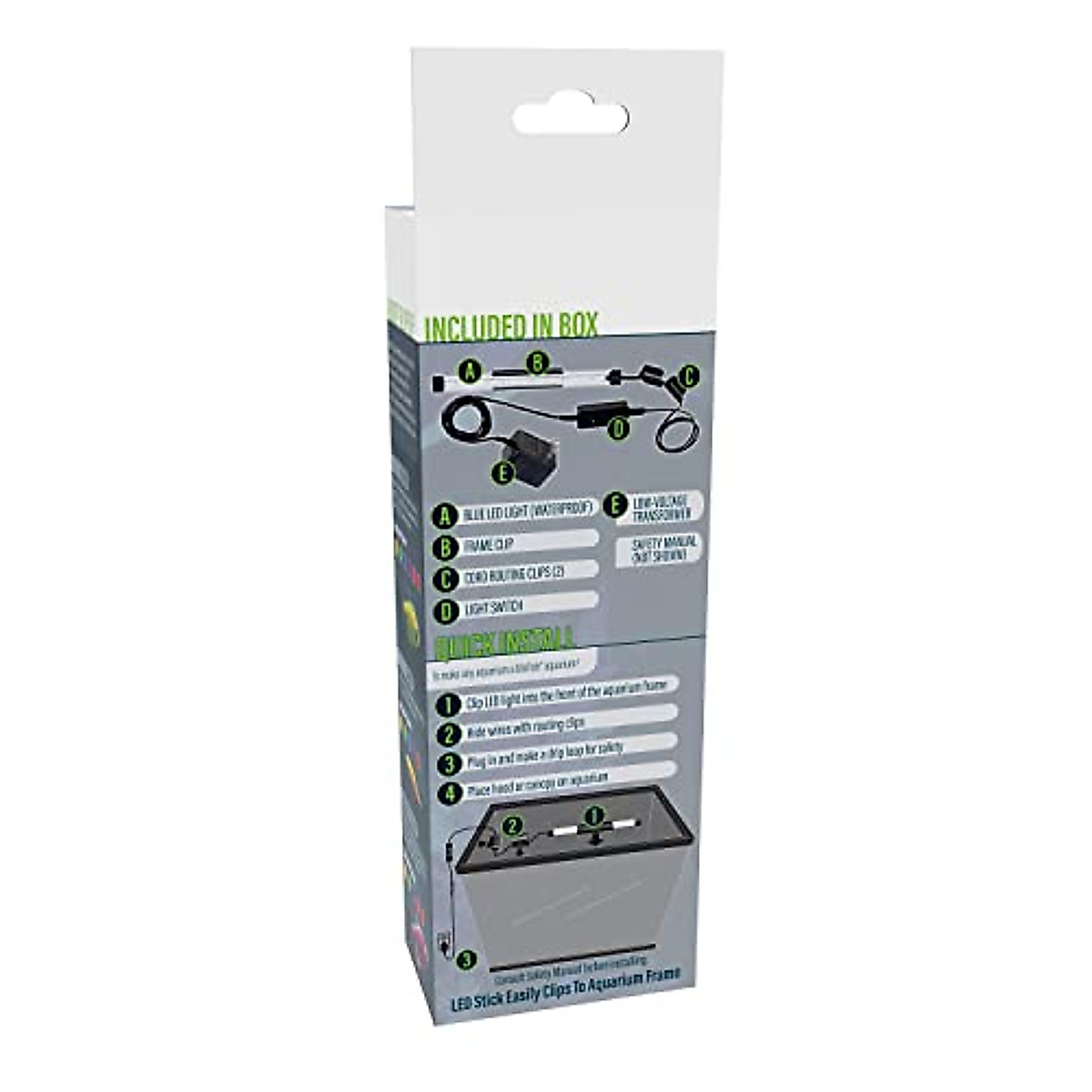 GloFish Blue LED Aquarium Light 8 Inches, 1 Count, Waterproof