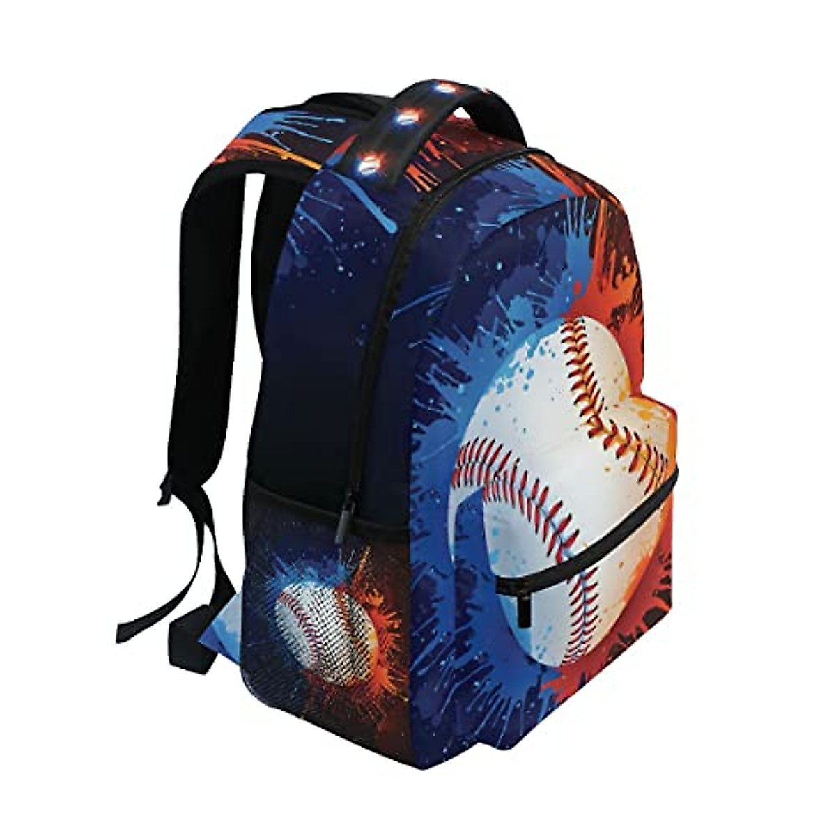 Baseball Print Kids Backpack, Red and Blue Kids Backpacks Bookbags Elementary Toddler School Bags Travel Bags for Boys Girls One Size