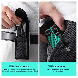 SIUPRO Multitool Pocket Knife, Multi Tool Pliers with Clip for Men and Women, Valentines Day Gifts for Him Boyfriend， Multipurpose Utility Tactical Scissors for Camping, Survival