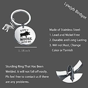 Lywjyb Birdgot Don't Moose With Me Keychain Funny Design Moose Gift (Don't Moose ky)