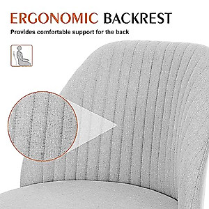 Armless Office Chair Cute Desk Chair, Modern Fabric Home Office Desk Chairs with Wheels Adjustable Swivel Task Computer Vanity Chair for Small Spaces