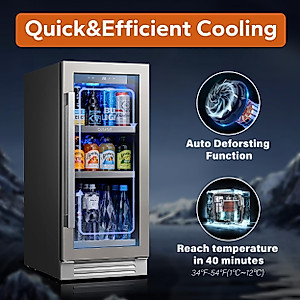 Ca'Lefort 24 Inch Wine and Beverage Refrigerator, 77 Can and 25 Bottle Wine Fridge Dual Zone 36°F-72°F, 3 LED Beverage Fridge Built in, Under Counter or Freestanding for Home/Kitchen(4.98 cu.ft)