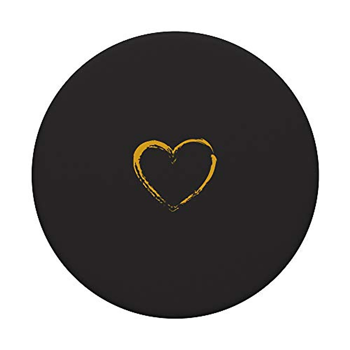 Golden Heart Black PopSockets Swappable PopGrip