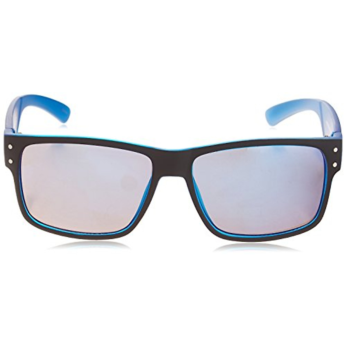 SOUTHPOLE 5003SP Classic Mirrored Rectangular UV400 Protection-Cool Sunglasses for Men, 55 mm, Black & Blue