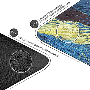 ALAZA Starry Night Sky Van Gogh Nonslip Yoga Mat Towel with Grip Dots for Women Men