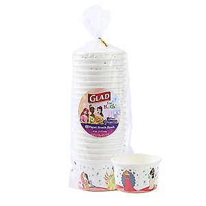 Glad for Kids Disney Princess “Magic is in All of US” 6 Oz Paper Snack Bowls, 20 Count | Disney Princess Paper Snack Bowls for Everyday Use, Kids Snack Bowls | Kid-Friendly