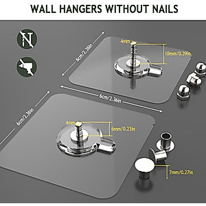 24pcs Adhesive Wall Mount Screw Hooks - Wall Hangers Without Nails, No-Trace Sticker Wall Hooks for Hanging, Waterproof Wall Hooks Adhesive Hooks for Bathroom Kitchen Home