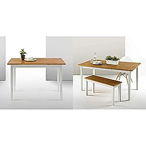 Zinus Becky Farmhouse Wood Dining Table/Table Only & Becky Farmhouse Wood Bench