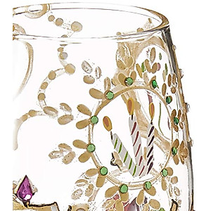 Designs by Lolita “Queen For a Day” Hand-painted Artisan Wine Glass, 15 oz.