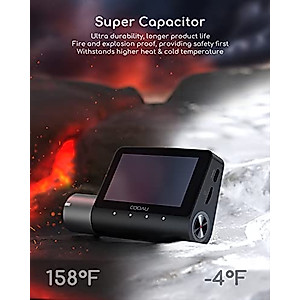 COOAU 2.5K Dash Cam Front and Rear Inside, 2.5K+1080P+1080P 3-Channel Dash Cam, Build-in GPS Wi-Fi, Dash Camera for Cars with Super IR Night Vision, 24-HR Parking Mode, Supports 512 GB Max (D50)
