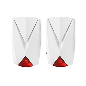 QWORK Power Failure Alarm, 2 Pack, 118 db Loud Siren with LED Light, 110V to 220V, Off/On Alert