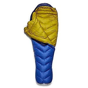 Rab Neutrino 600 Down Insulated Lightweight Mummy Sleeping Bag for Climbing and Mountaineering - Nightfall Blue - 10 Degree, Long, Left Zip