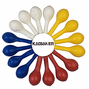 KADBANER White Yellow Red Blue Balloons,100-Pack,12-Inch Latex Balloons