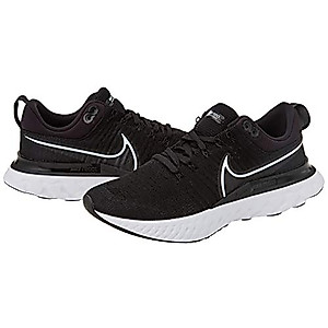 Nike Men's React Infinity Run Flyknit 2 Shoe, Black White Iron Grey, 7.5