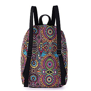 Sakroots Womens Eco-twill Sakroots On The Go Packable Backpack in Eco Twill, Rainbow Wanderlust, One Size US