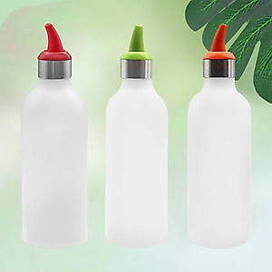 Cabilock 3pcs trp Pump Head Ketchup Soy Sauce Bottle Paint Condiment Sauce Squeeze containers jam Salad Sauce Squirt Bottles Soy Sauce Vinegar lecythus Clear Container Barbecue Tool