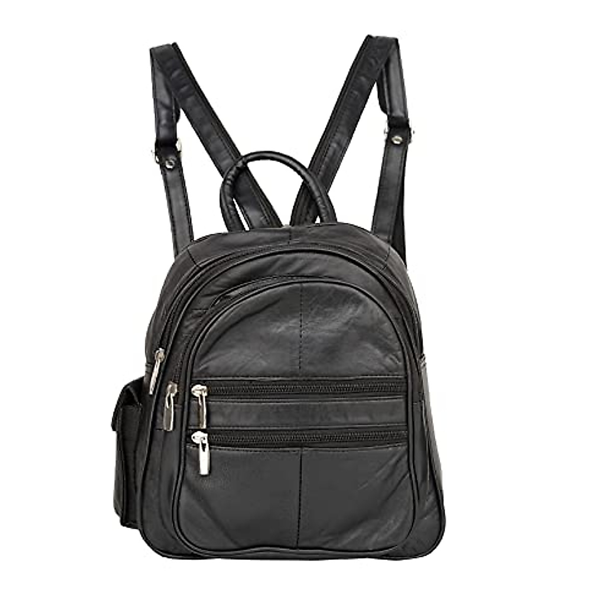 Liberty Leather Carry on Sheep Nappa Leather 10" Mini Backpack Purse I Multi Pocket Casual School Bookbag Daypacks for Women I Lightweight College Office Travel Bag Purse (Small Size)