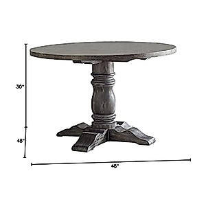 Progressive Furniture Muse Round Dining Table, 48" W x 48" D x 30" H, Weathered Pepper
