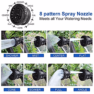 Expandable Garden Hose 100ft, No-Kink Expanding Flexible Water Hose, 3/4" Solid Fittings - Extra Strength Fabric