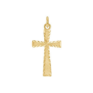 Takar Solid 10k Gold Cross Pendant For Men and Women. Gold Cross Charm, Real Gold Sparkle-Cut Crosses Charms, Religious Christian Jewelry for Women, Available In Rose Gold, Yellow Gold, and White Made In the USA.