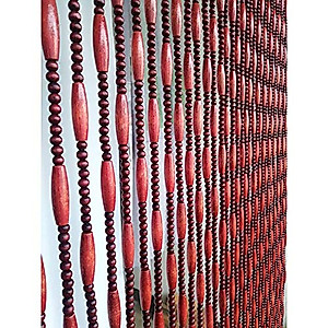 HAPPLiGNLY Beaded Door Curtains for Doorways Crystals Bead String Curtain for Room Dividers Wooden Home Decoration Entrance Restaurant Retro Suspension, Customizable (Size : 25 strands-70x175