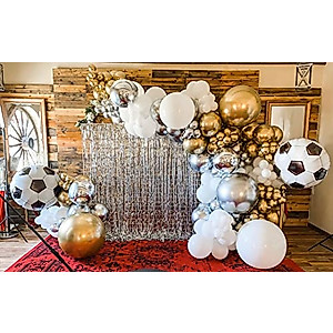 5 pcs Silver Chrome Balloons 36 inch Thick Latex Metallic Balloon for Birthday Party Decorations Bridal Shower Engagement Wedding Anniversary Christmas Party (Silver)