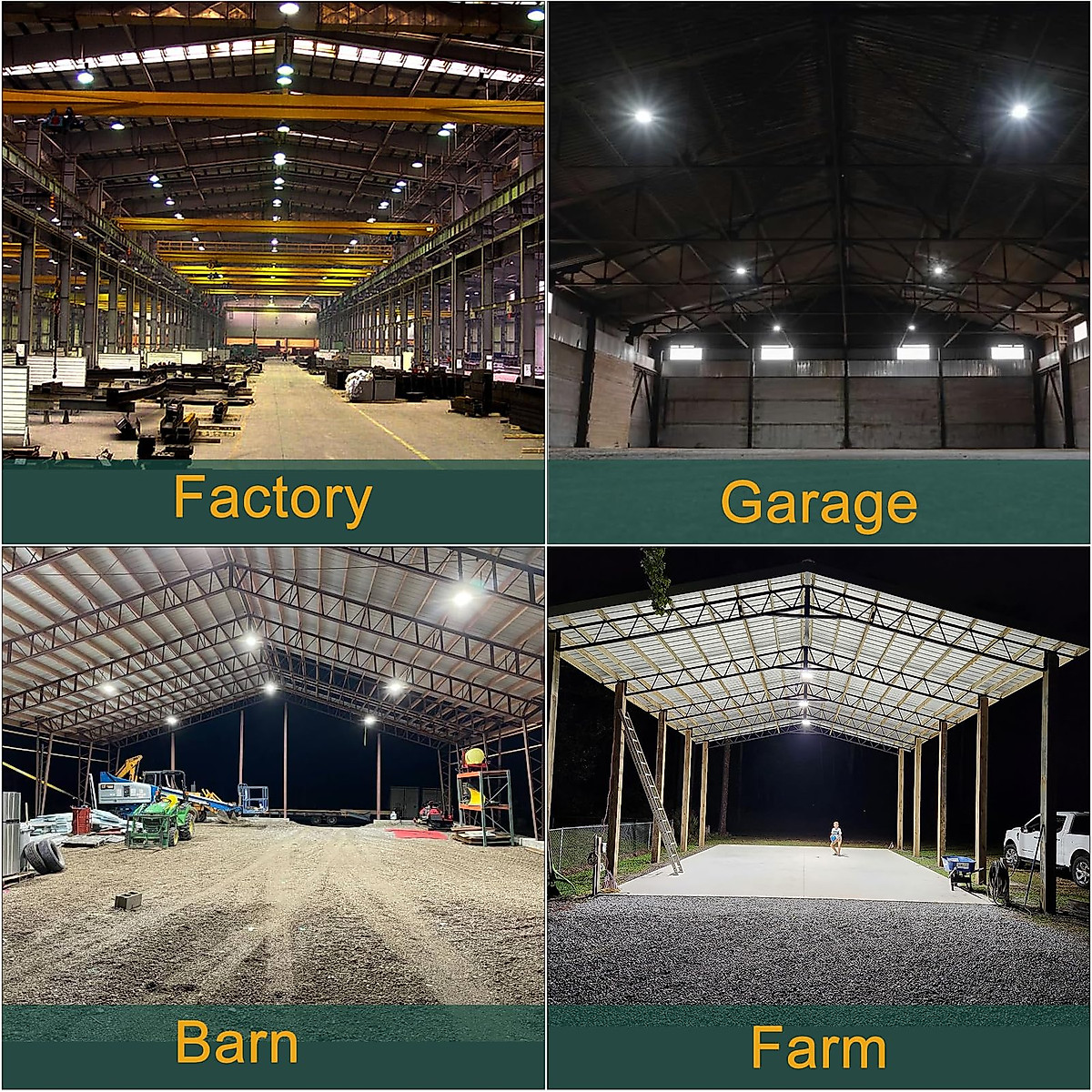 450W LED High Bay Light 67500lm High Bay LED Lights, 5000K High Bay LED Shop Lights with US Plug, AC100-277V Commercial UFO LED Light for 30-55FT Height
