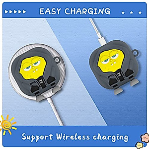 Cute Case for Galaxy Buds 2 Pro Case (2022) / Galaxy Buds 2 Case (2021) / Galaxy Buds Pro Case (2021) / Galaxy Buds Live Case (2020), Silicone Cartoon Funny Cute Galaxy Buds Case Cover (Yellow)