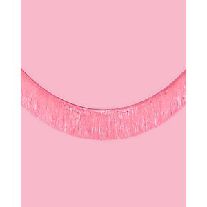 xo, Fetti Pink Iridescent Fringe Banner - 5 Ft. | Bachelorette Party Decorations, Birthday Party Decor, 21st Bday Decor, HBD, Photo Booth Banner Backdrop