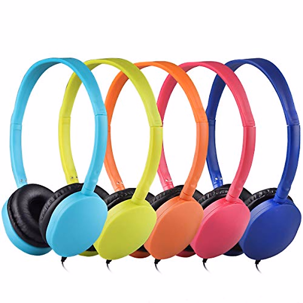 Hongzan Bulk Headphones 25 Pack Multi Colored for Classroom Kids, Wholesale Headphones Earphones for Students, Schools, Libraries, Museums, Testing Centers, Hotels (5 Mixed Color)