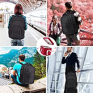 BOOEUDI Laptop Backpack 17.3 Inch TSA Friendly Large Travel Backpack for Men Women Business Carry On Backpack with USB Charging Port Anti Theft Computer Bag, Black