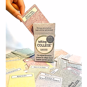 Talking College English Edition Conversation Card Deck - Educational, Health & Safety Cards w/Multiple Dialogue Prompts for Academics, Self Care, Relationships and Family Expectations - 110 Cards