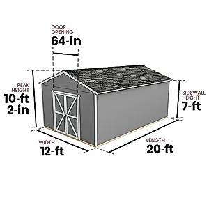 Handy Home Products Astoria 12x20 Do-It-Yourself Wooden Storage Shed- Does not Include Floor kit, Paint, or Roofing Shingles