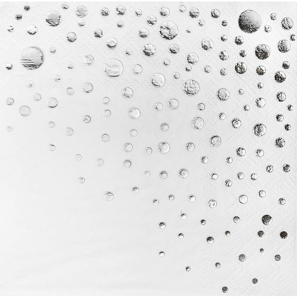 Stylish 5x5 Inch Silver Napkins - 100 Pack of White and Silver Cocktail Napkins - Disposable 3 Ply Beverage Napkins or Dessert Napkins - White Party Napkins for Wedding Napkins for Reception…